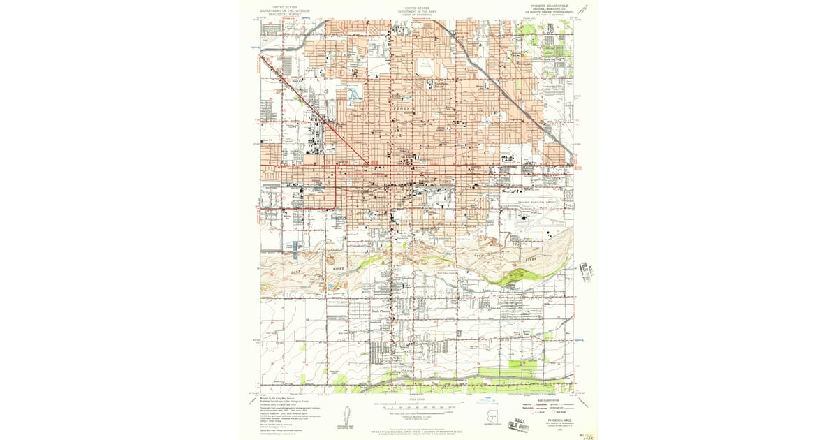 1952 Map of Phoenix, AZ — High-Res | Pastmaps