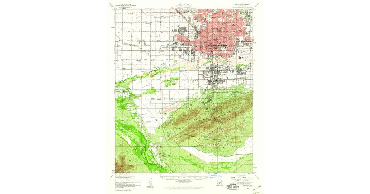 1952 Map of Phoenix, AZ — High-Res | Pastmaps