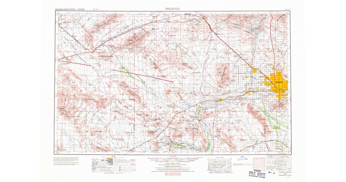 1969 Map of Phoenix, AZ — High-Res, 1971 Print | Pastmaps