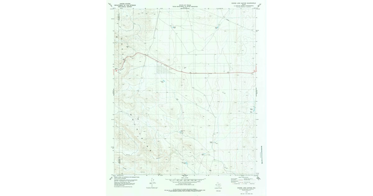 1979 Map of Phone Line Canyon, Hudspeth County, TX — High-Res, 1984 ...