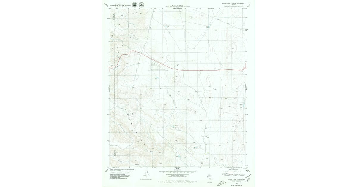 1979 Map of Phone Line Canyon, Hudspeth County, TX — High-Res | Pastmaps