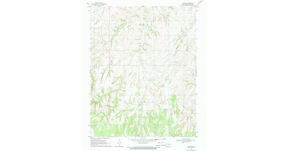 1969 Map of Phroso, Major County, OK — High-Res | Pastmaps