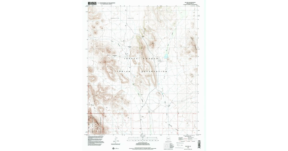1996 Map of Pia Oik, Pima County, AZ — High-Res | Pastmaps