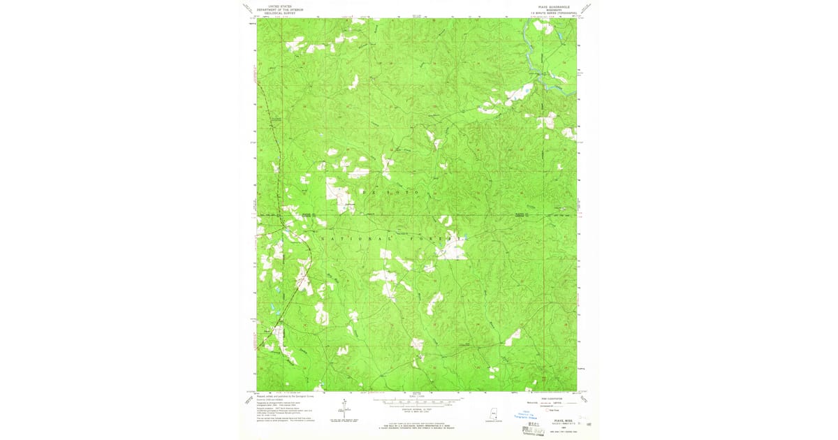 1964 Map of Piave, Wayne County, MS — High-Res | Pastmaps