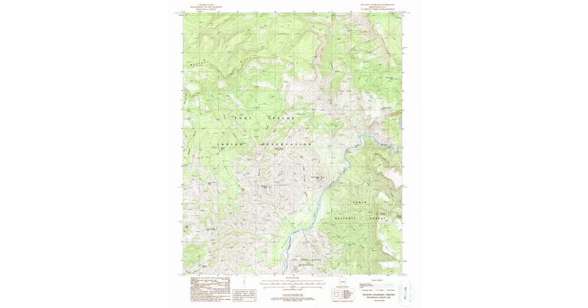 1988 Map of Picacho Colorado, Gila County, AZ — High-Res | Pastmaps