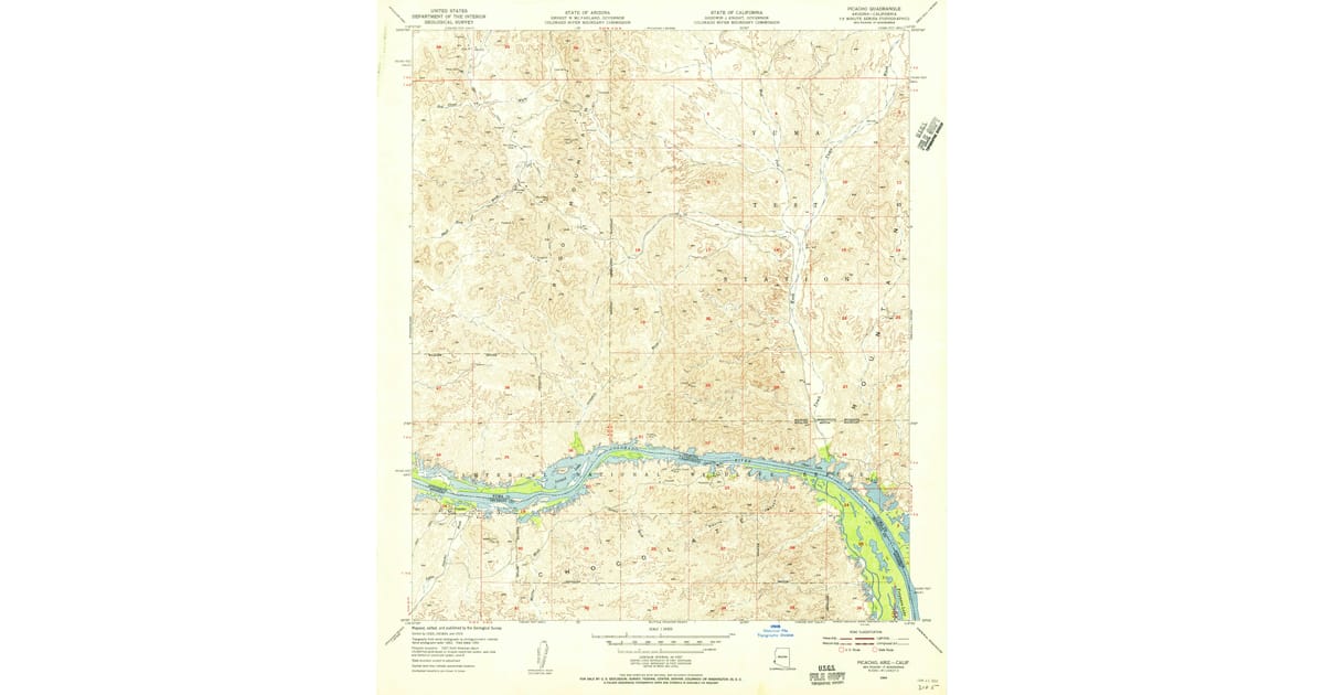 1954 Map of Picacho, Yuma County, AZ — High-Res | Pastmaps