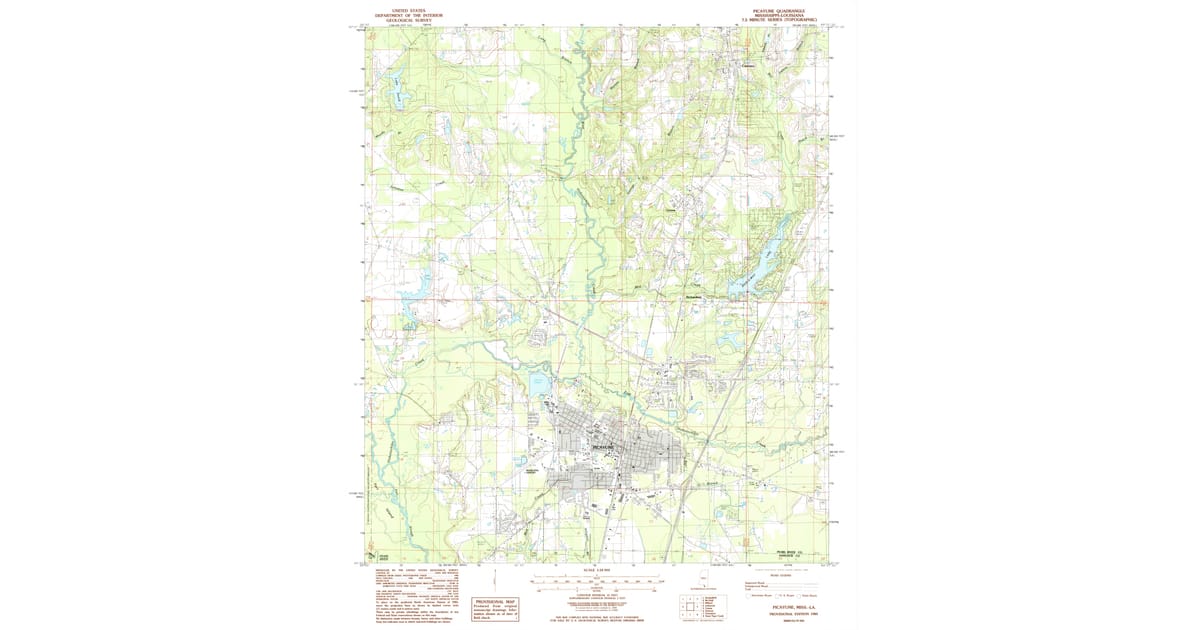1985 Map of Picayune, MS — High-Res | Pastmaps