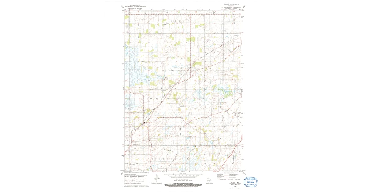 1980 Map of Pickett, Winnebago County, WI — High-Res | Pastmaps