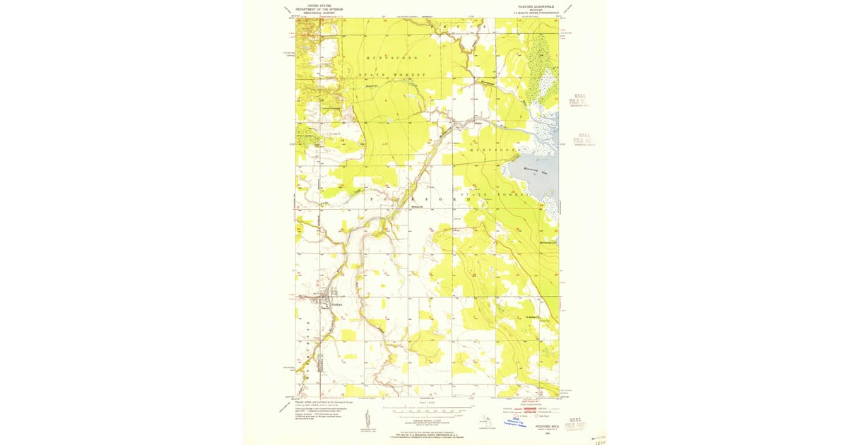 1953 Map of Pickford, Chippewa County, MI — High-Res | Pastmaps