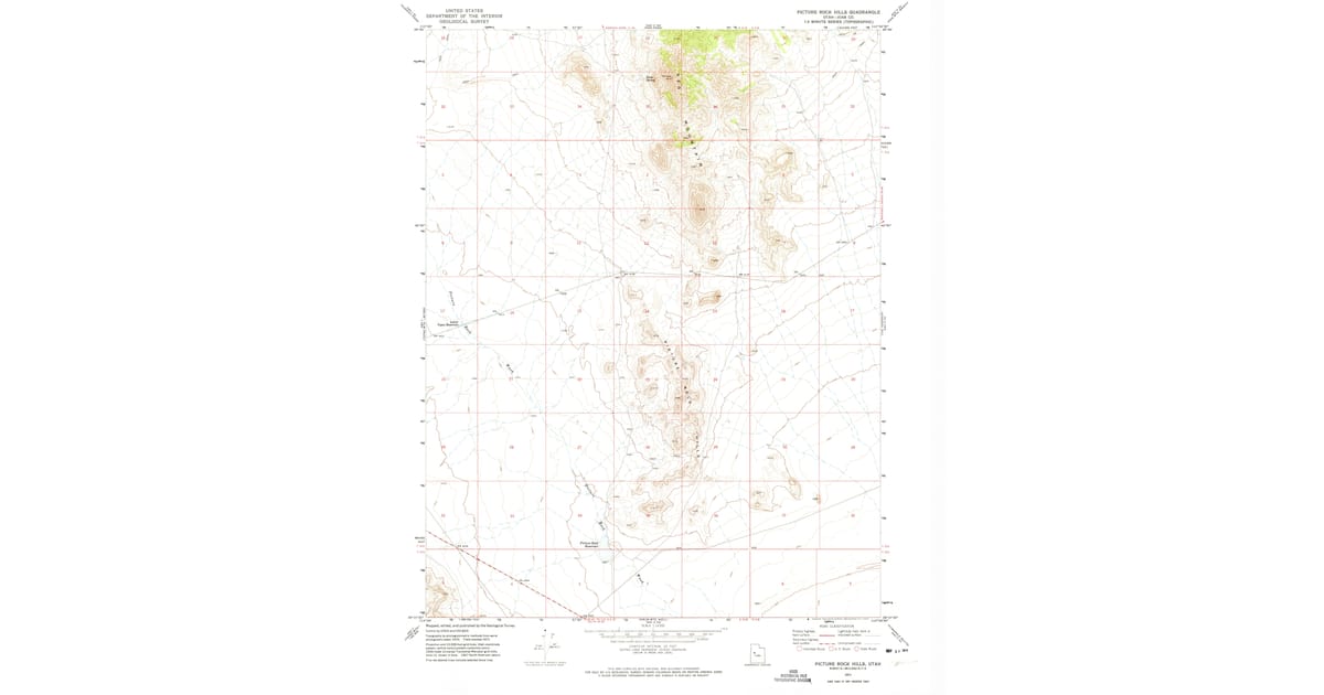 1971 Map of Picture Rock Hills, Juab County, UT — High-Res | Pastmaps
