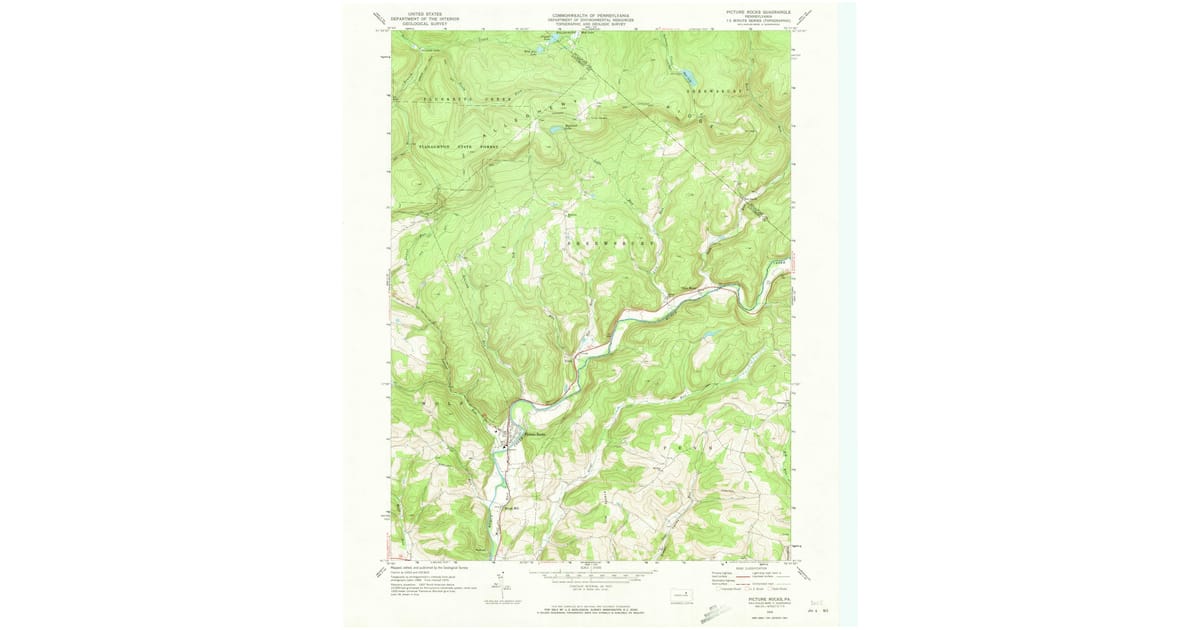 1970 Map of Picture Rocks, PA — High-Res | Pastmaps