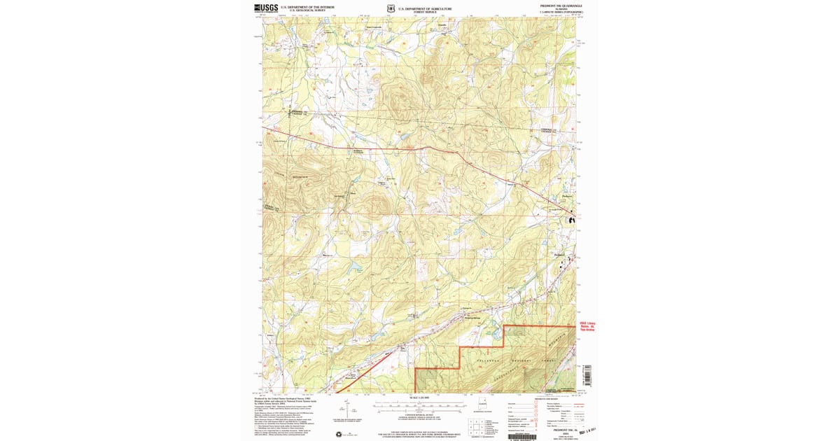 2001 Map of Piedmont NW, Calhoun County, AL — High-Res | Pastmaps