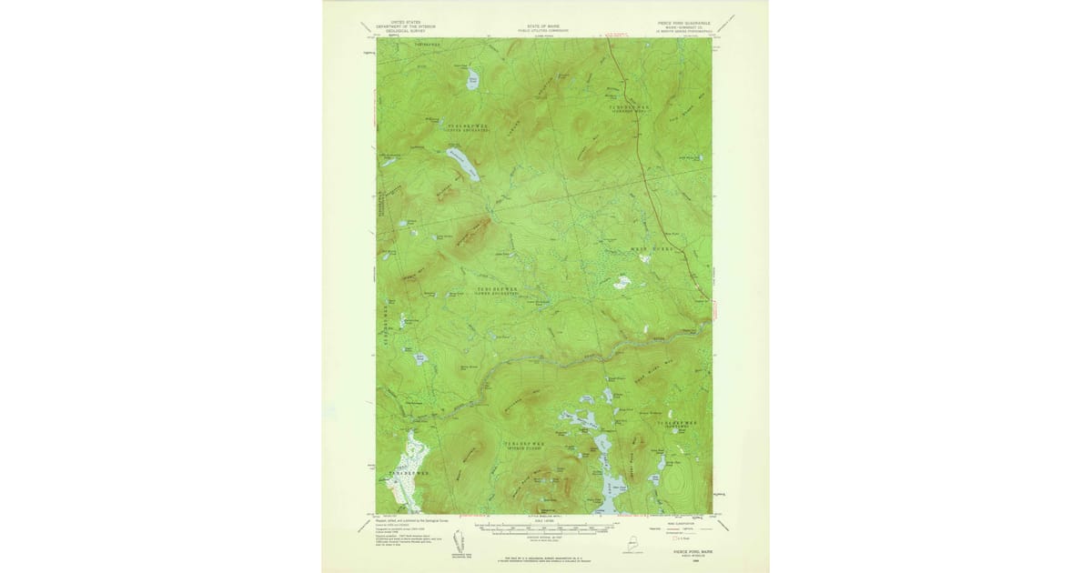 1958 Map of Pierce Pond, Somerset County, ME — High-Res | Pastmaps
