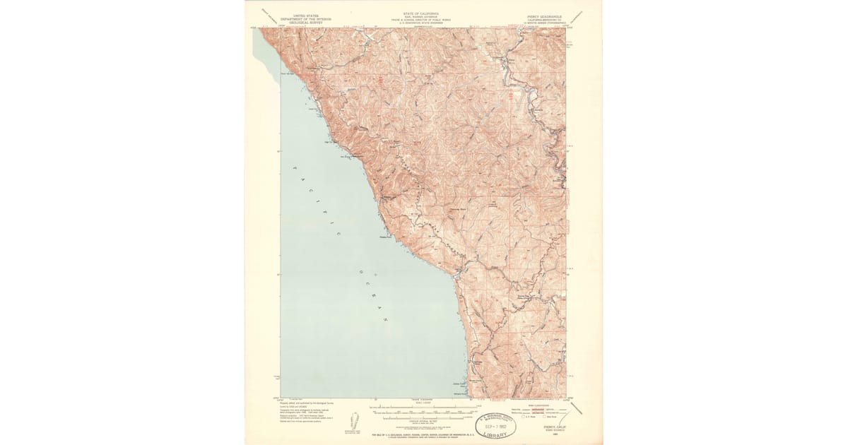1950 Map of Piercy, Mendocino County, CA — High-Res | Pastmaps
