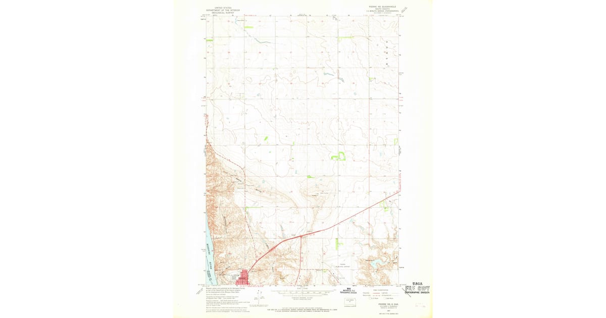 1967 Map of Pierre NE, Hughes County, SD — High-Res | Pastmaps