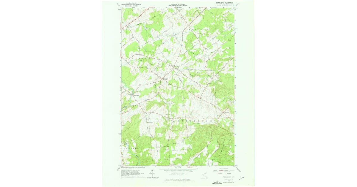 1964 Map of Pierrepont, St. Lawrence County, NY — High-Res | Pastmaps