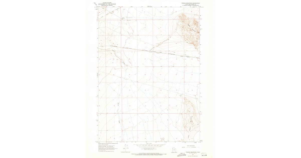 1967 Map of Pigeon Mountain, Box Elder County, UT — High-Res | Pastmaps
