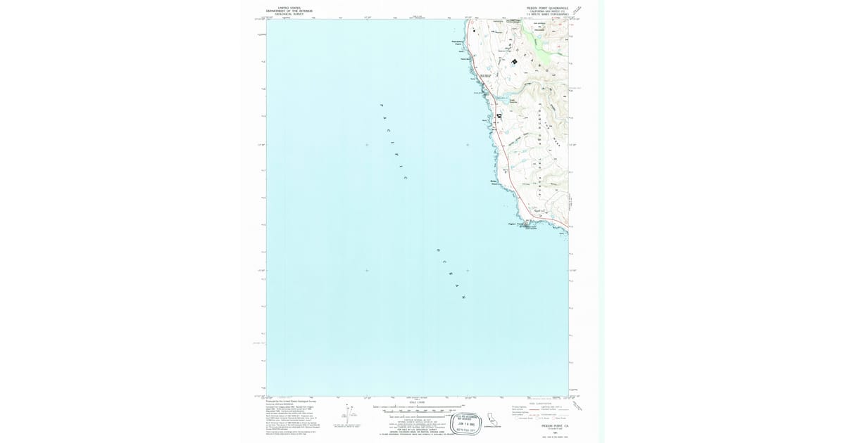 1991 Map of Pigeon Point, San Mateo County, CA — High-Res | Pastmaps