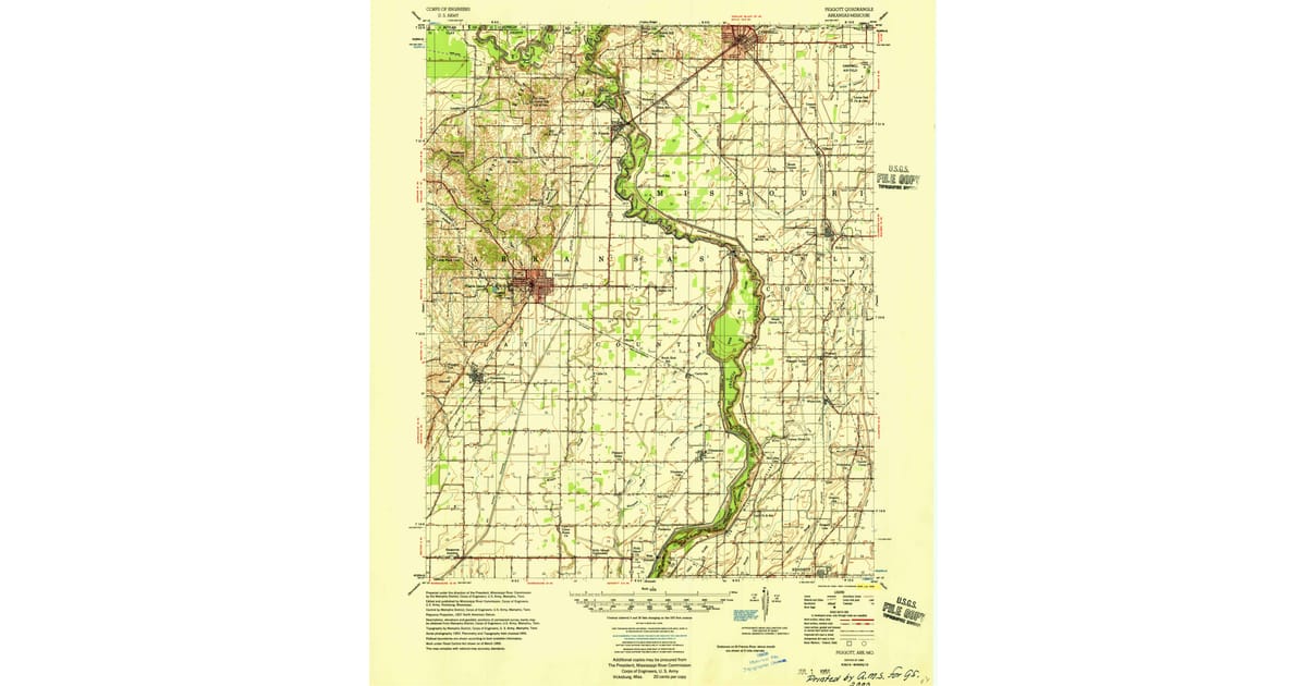 1956 Map of Piggott, AR — High-Res | Pastmaps