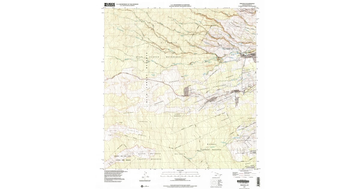 1997 Map of Piihonua, Hawaii County, HI — High-Res | Pastmaps
