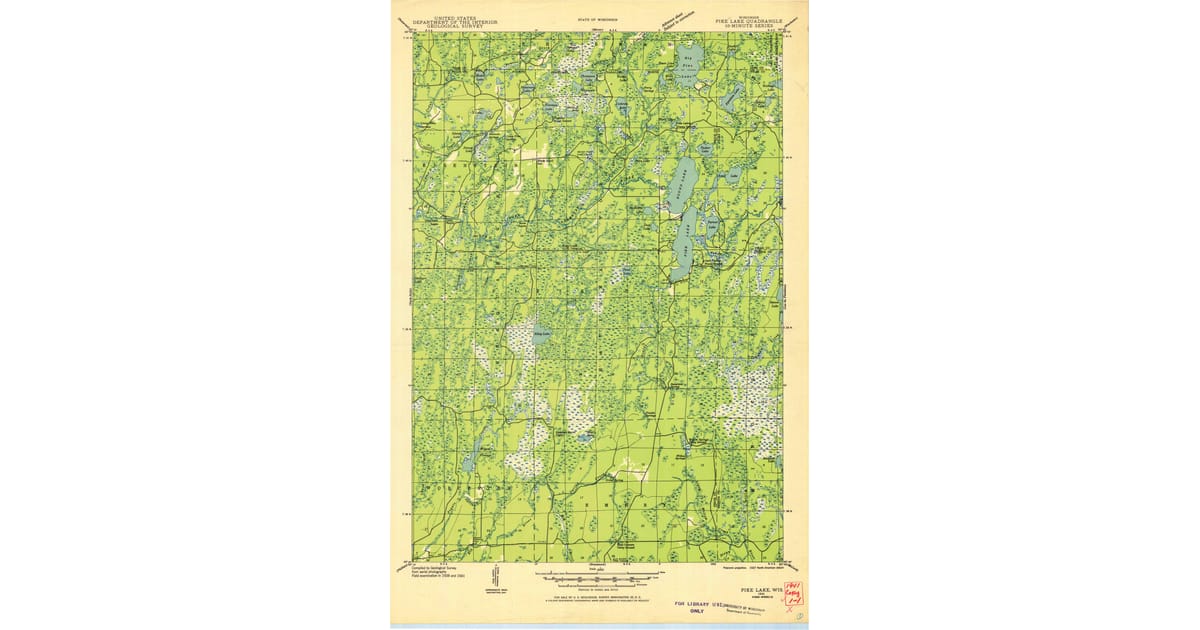 1941 Map of Pike Lake, Price County, WI — High-Res | Pastmaps