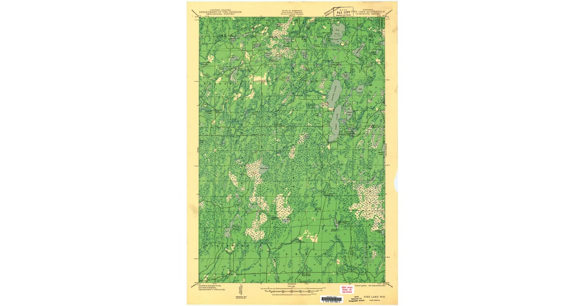 1942 Map of Pike Lake, Price County, WI — High-Res | Pastmaps