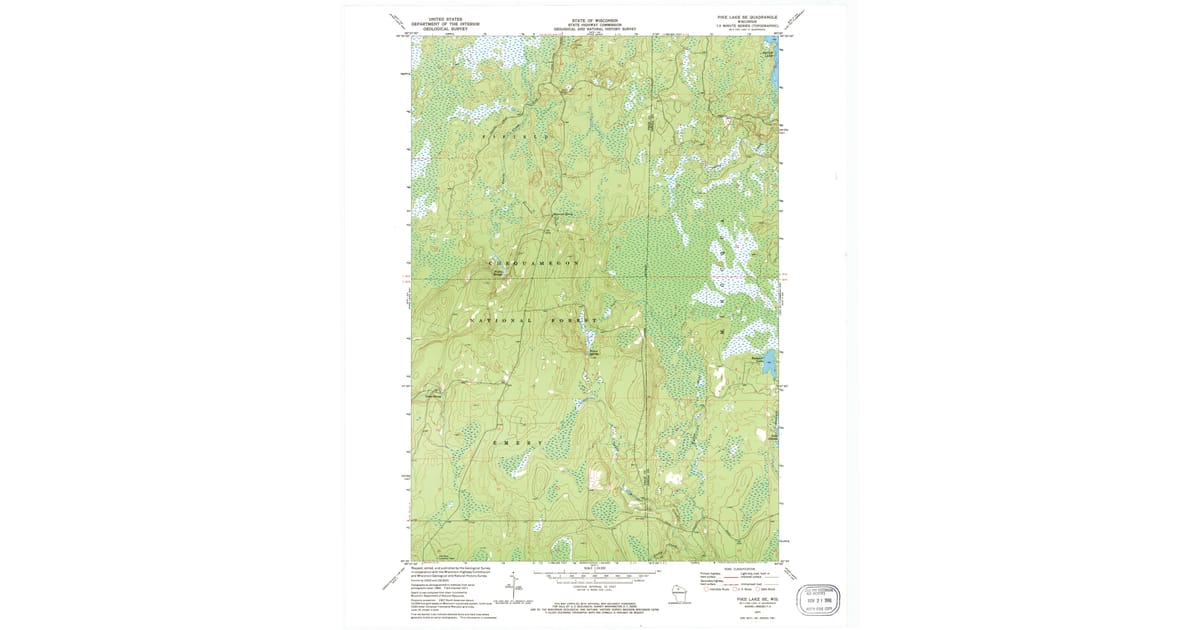 1971 Map of Pike Lake SE, Price County, WI — High-Res | Pastmaps
