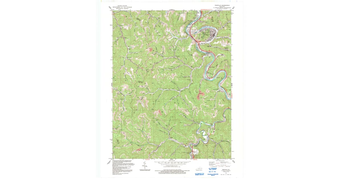 1992 Map of Pikeville, KY — High-Res | Pastmaps