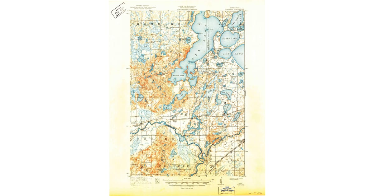 1919 Map of Pillager, MN — High-Res, 1949 Print | Pastmaps