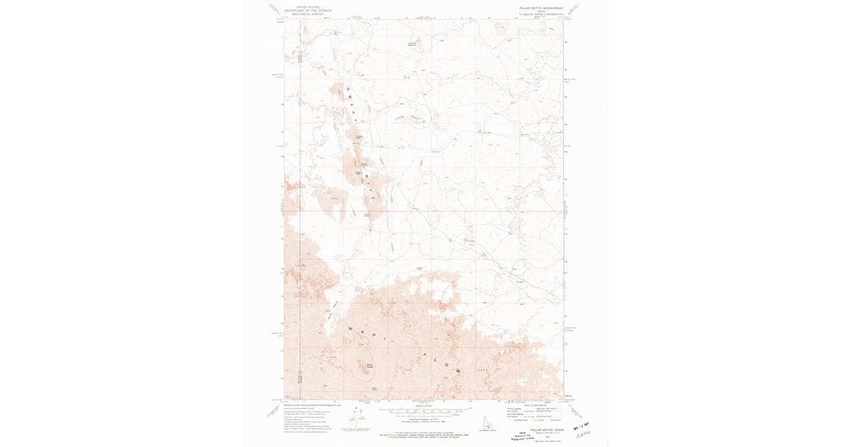 1972 Map of Pillar Butte, Power County, ID — High-Res | Pastmaps