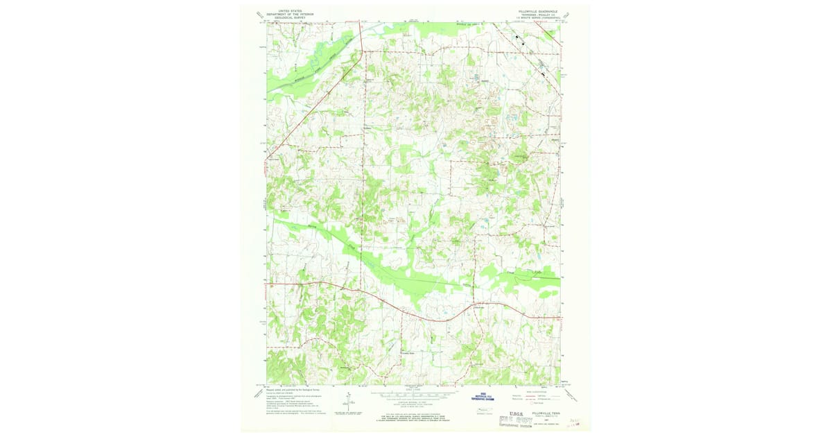 1967 Map of Pillowville, Weakley County, TN — High-Res | Pastmaps