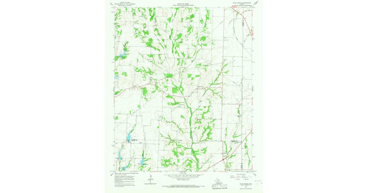 1960s Maps of Tom Bean, TX | Pastmaps