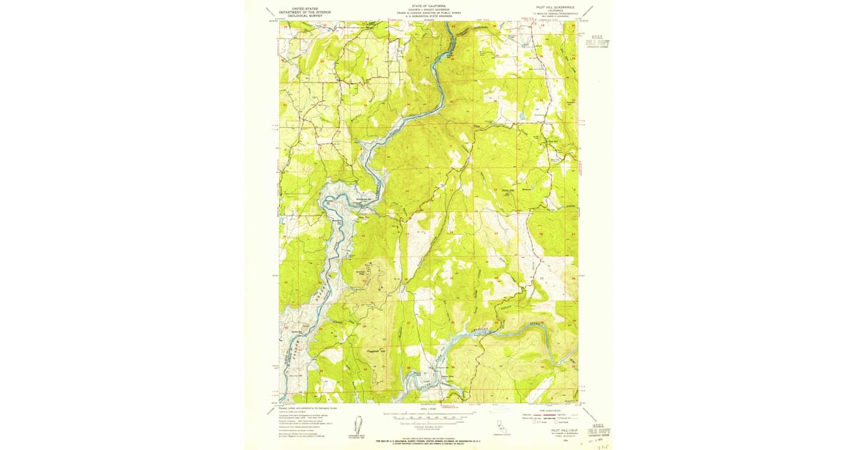 1954 Map of Pilot Hill, El Dorado County, CA — High-Res | Pastmaps