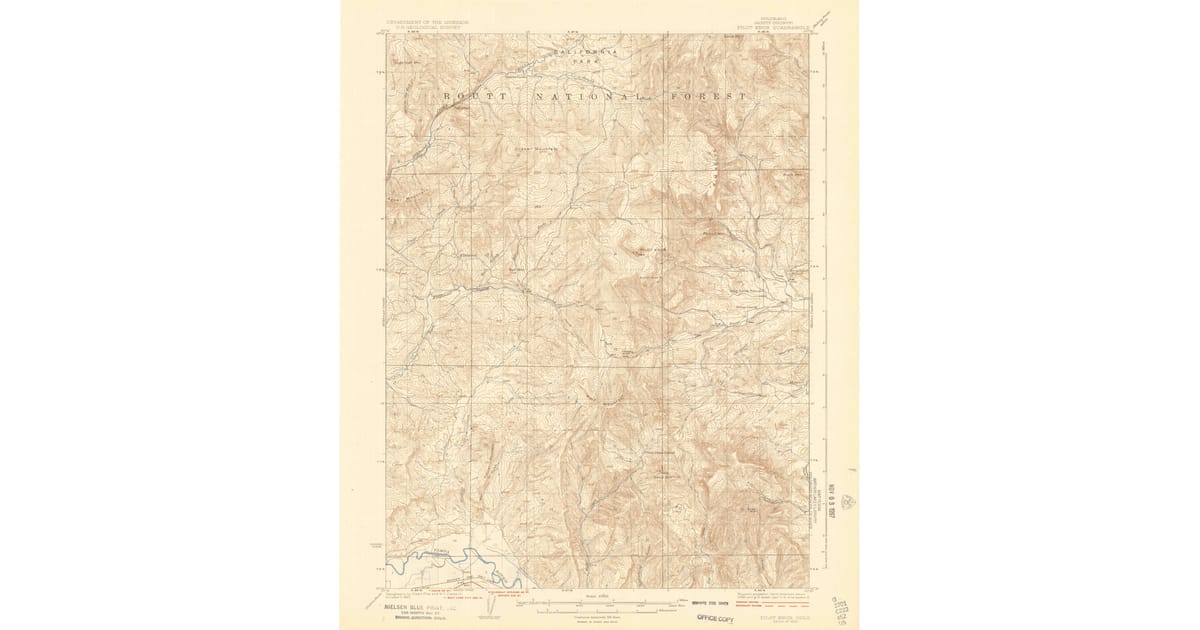 1925 Map of Pilot Knob, Routt County, CO — High-Res, 1925 Print #2 ...