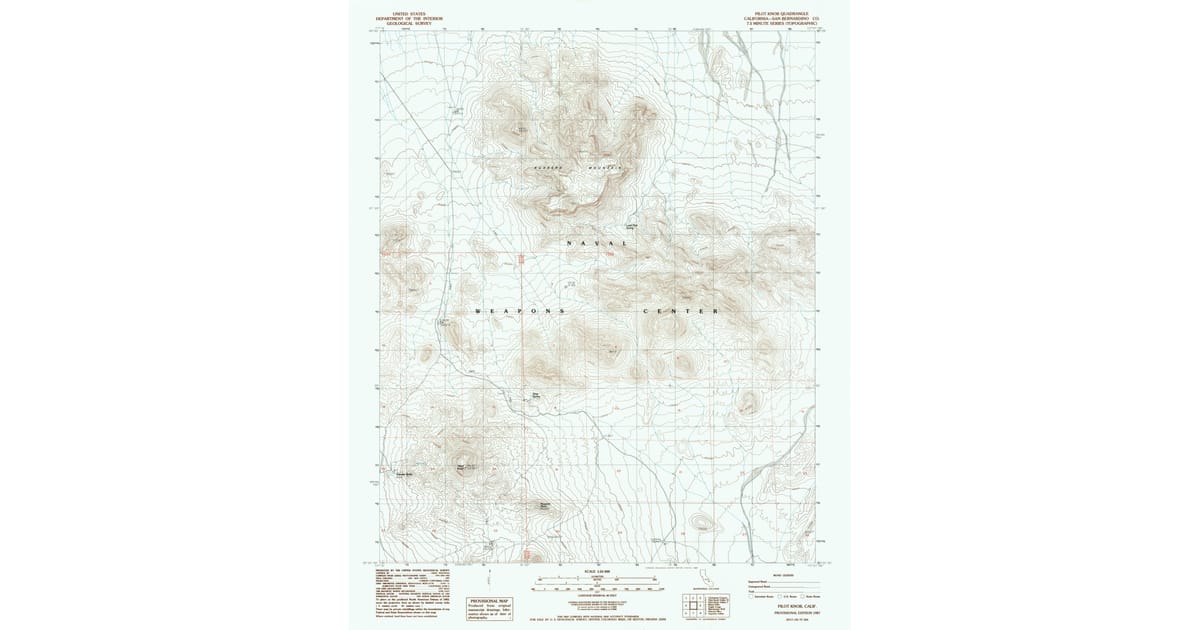 1987 Map of Pilot Knob, San Bernardino County, CA — High-Res | Pastmaps