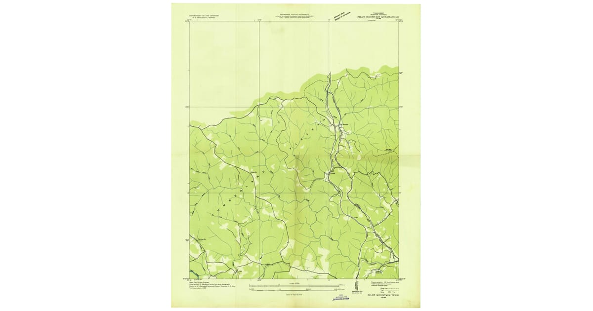 1935 Map of Pilot Mountain, Morgan County, TN — High-Res | Pastmaps