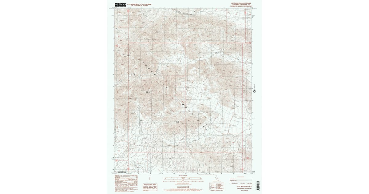 1986 Map of Pilot Mountain, Riverside County, CA — High-Res, 1986 Print ...