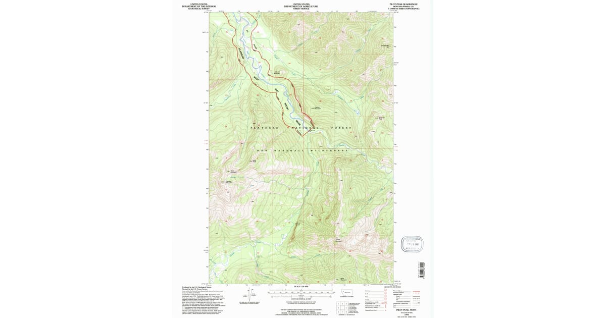 1994 Map of Pilot Peak, Powell County, MT — High-Res | Pastmaps