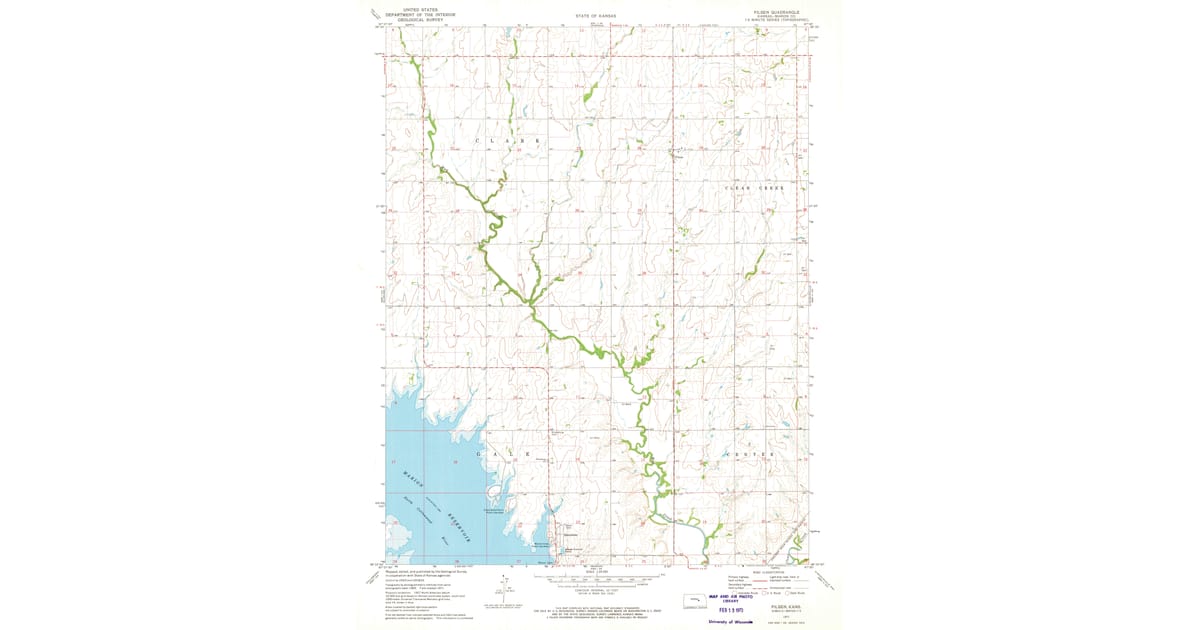 1971 Map of Pilsen, KS — High-Res | Pastmaps