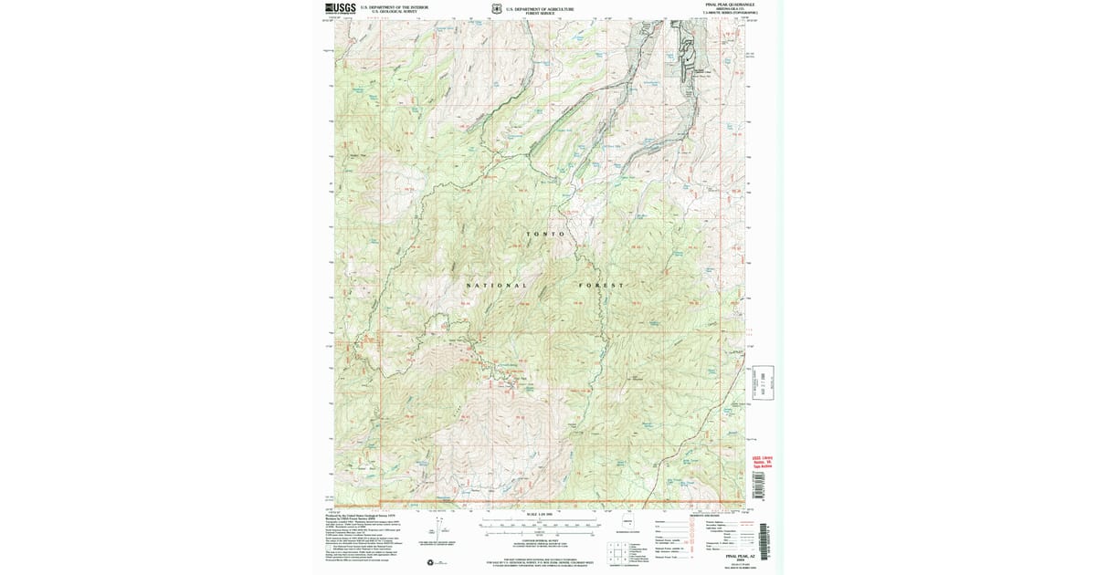 2004 Map of Pinal Peak, Gila County, AZ — High-Res | Pastmaps