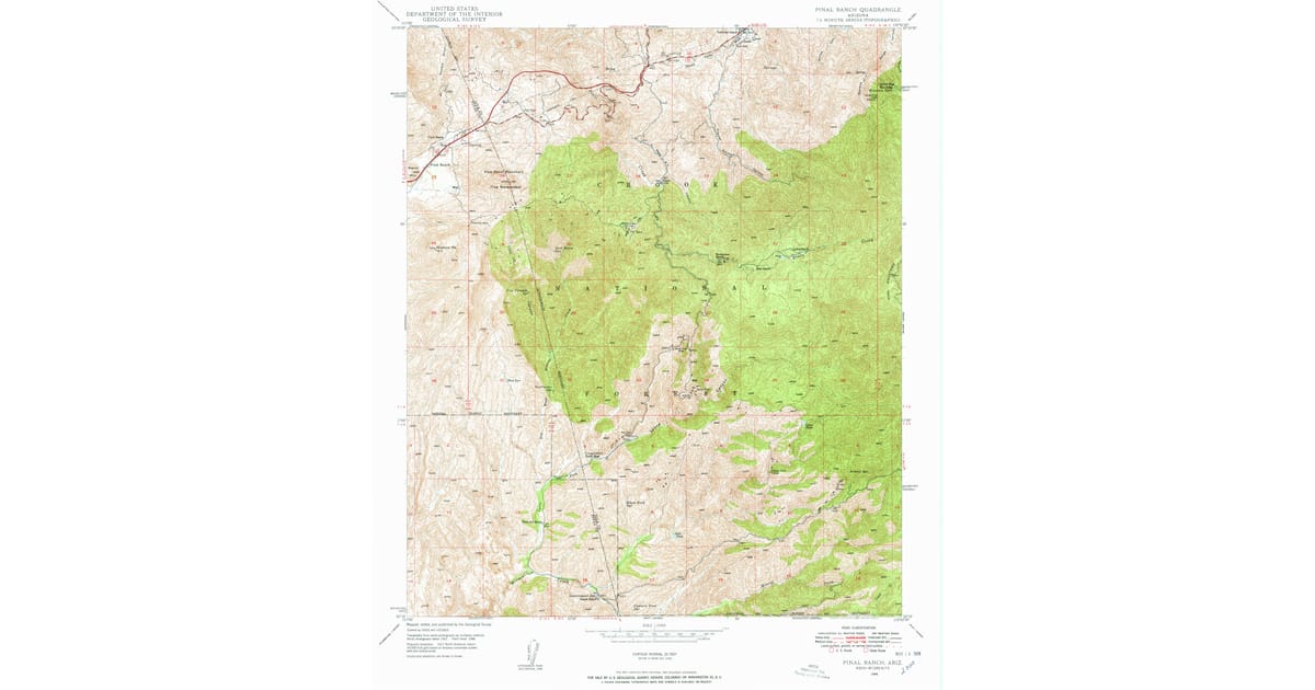 1948 Map of Pinal Ranch, Gila County, AZ — High-Res | Pastmaps