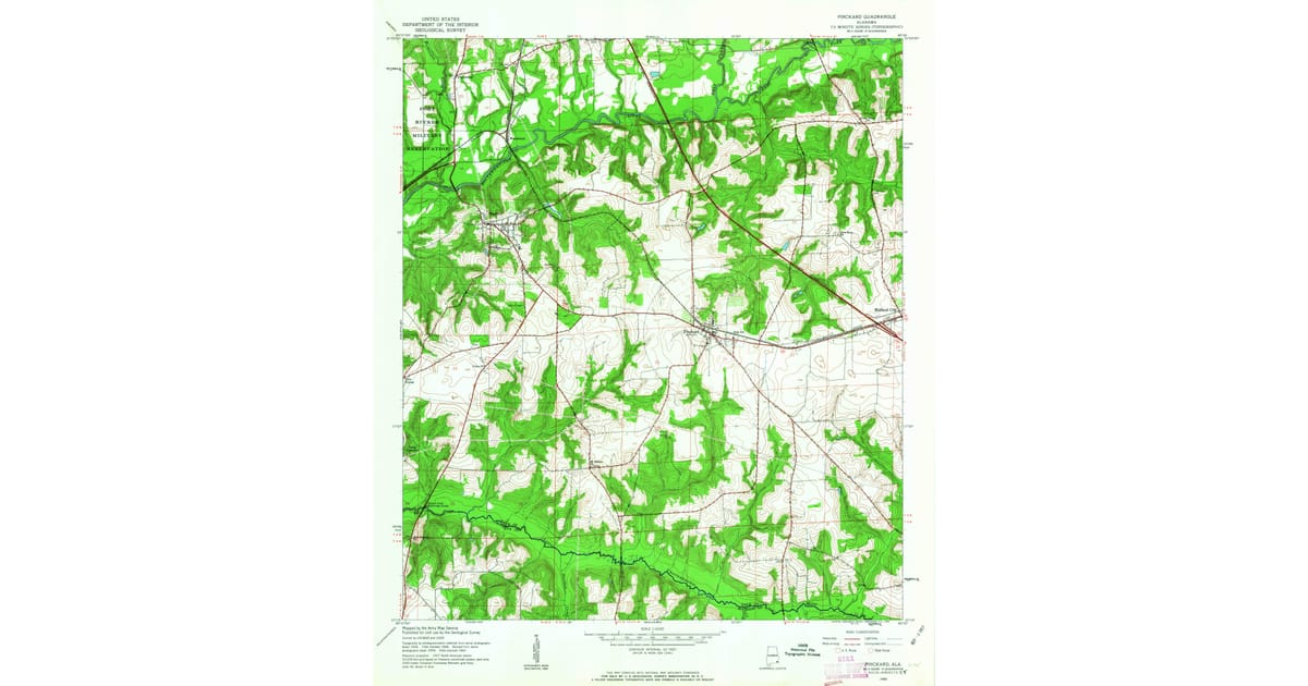 1960 Map of Pinckard, AL — High-Res | Pastmaps