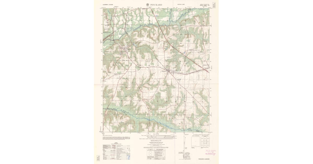 1962 Map of Pinckard, AL — High-Res | Pastmaps