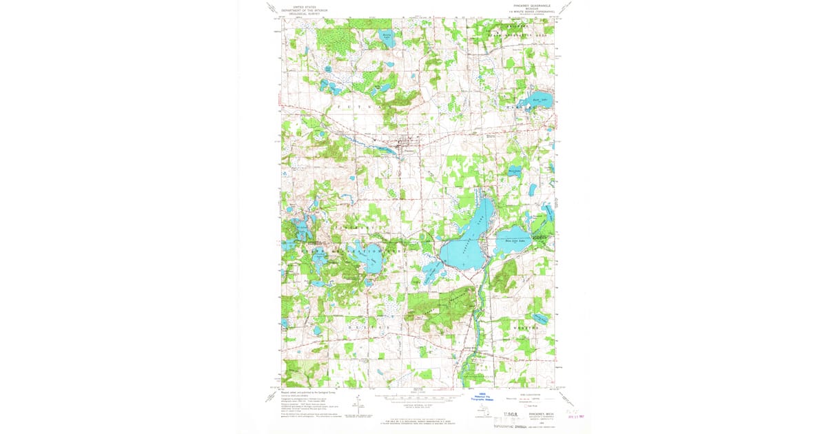1965 Map of Pinckney, MI — High-Res | Pastmaps