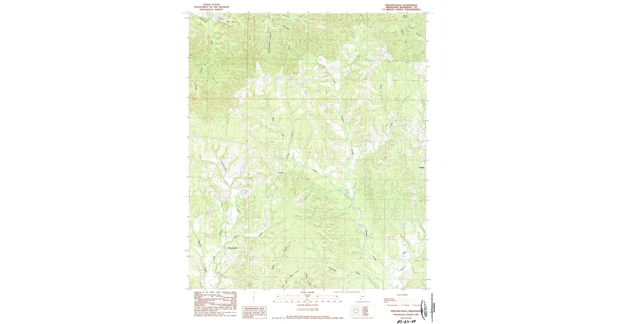 1988 Map of Pinckneyville, Wilkinson County, MS — High-Res | Pastmaps
