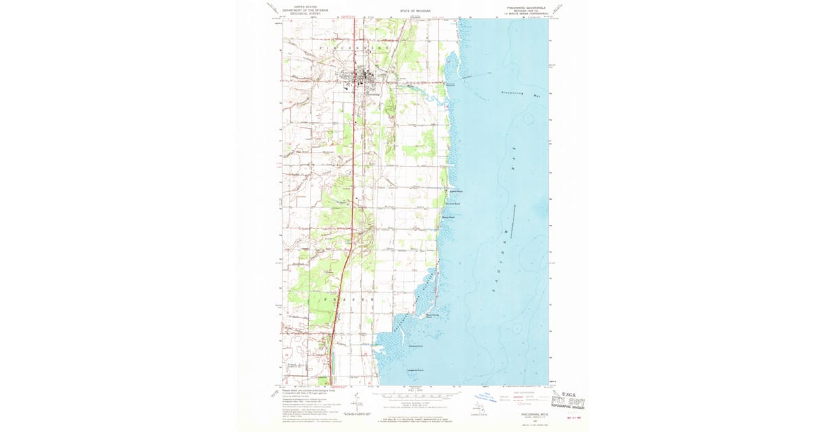 1967 Map of Pinconning, MI — High-Res | Pastmaps
