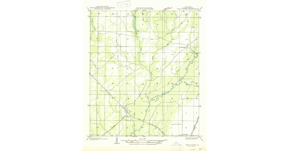1947 Map of Pine Chapel, Allen Parish, LA — High-Res | Pastmaps