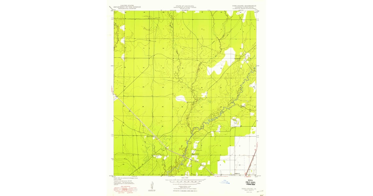 1948 Map of Pine Chapel, Allen Parish, LA — High-Res | Pastmaps