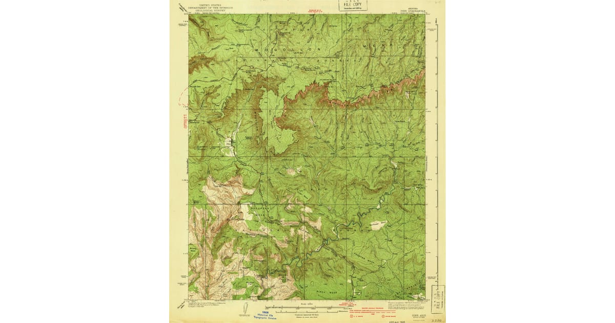 1940 Map of Pine, AZ — High-Res | Pastmaps