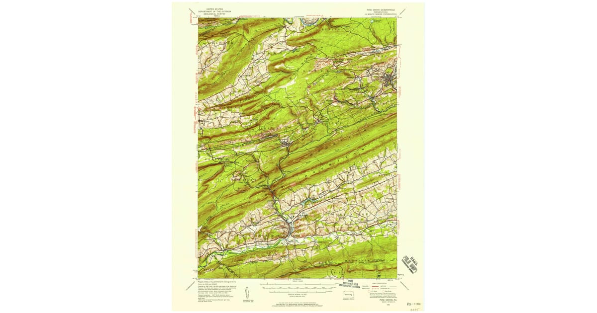 1955 Map of Pine Grove, PA — High-Res | Pastmaps